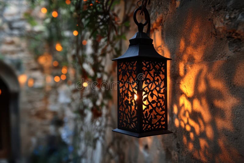 A Wall-mounted Light Fixture Illuminates the Surrounding Area. Stock ...