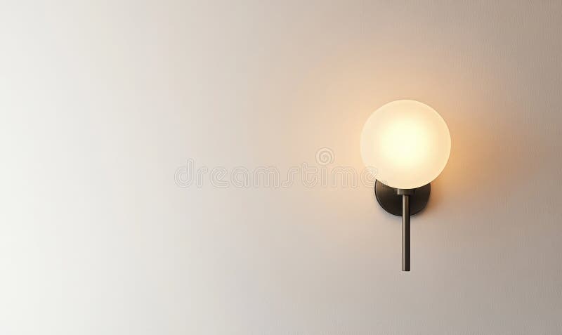 A Wall Mounted Light Fixture with a White Ball in the Center Stock ...