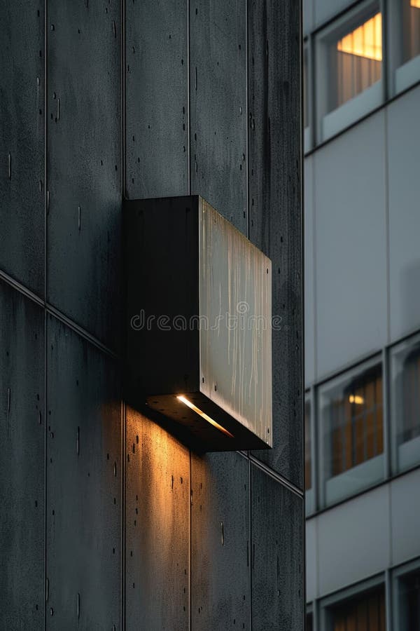 A Wall-mounted Light Shines Brightly on the Side of a Building Stock ...