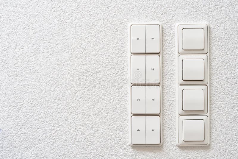 Wall-mounted Light Switches and Roller Shutter Control Switch on ...