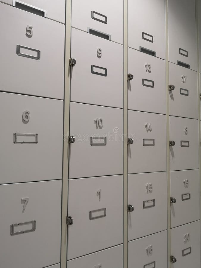 Wall Mounted Locker in the Wall Stock Photo - Image of business ...