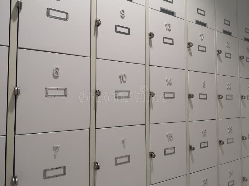 Wall Mounted Locker in the Wall Stock Photo - Image of campus ...