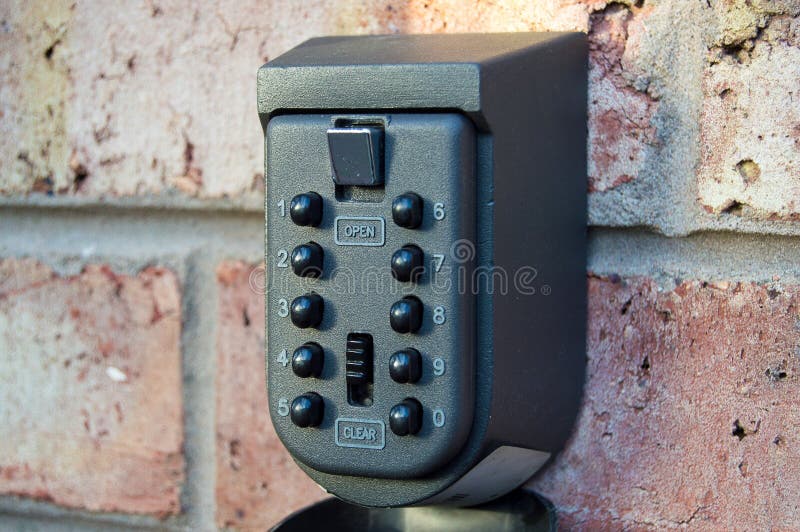 Wall Mounted Outside Key Safe Stock Image - Image of push, lock: 49523257