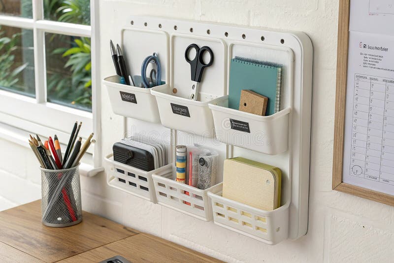 Wall-mounted Plastic Organizer with Compartments Stock Illustration ...