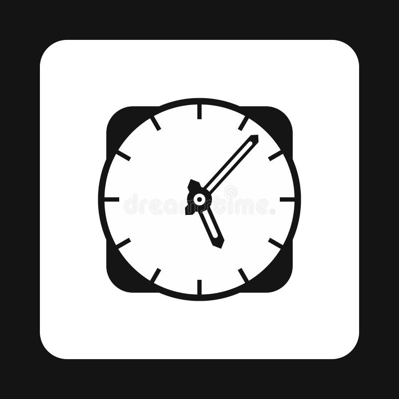 Wall Mounted Round Clock Icon, Simple Style Stock Vector - Illustration ...
