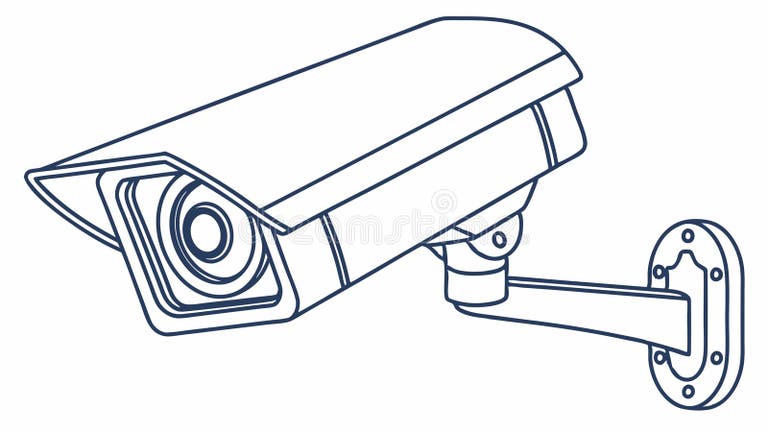 Wall Mounted Security Camera, Property Protection, Vector Design ...
