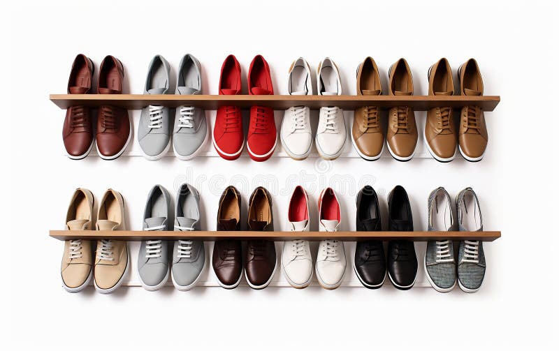 Wall Mounted Shoe Rack on White Background Stock Illustration ...