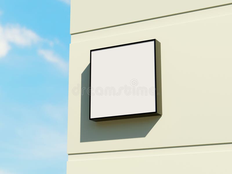 Wall Mounted Storefront Sign Mockup Stock Illustration - Illustration ...