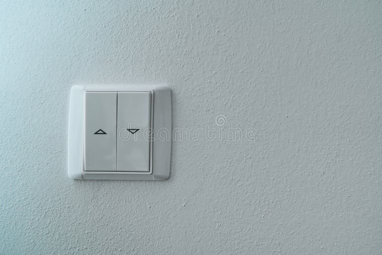 Wall-Mounted Switch for Blinds Control Stock Photo - Image of ...