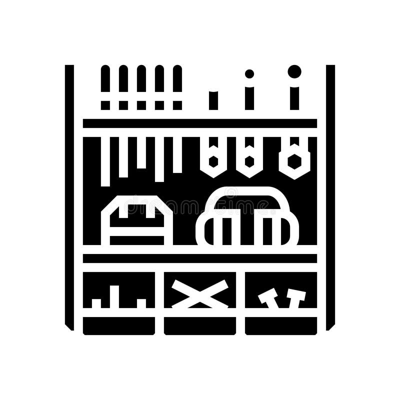 Wall Mounted Tool Rack Glyph Icon Vector Illustration Stock Vector ...
