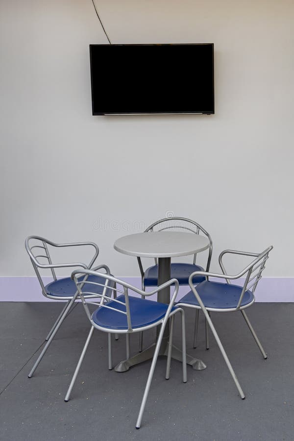 TV Screen Seating Set stock image. Image of terrace - 246596801