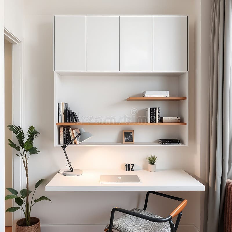 A Wall Mounted Unit with a Built in Workspace in a Small Apartment ...