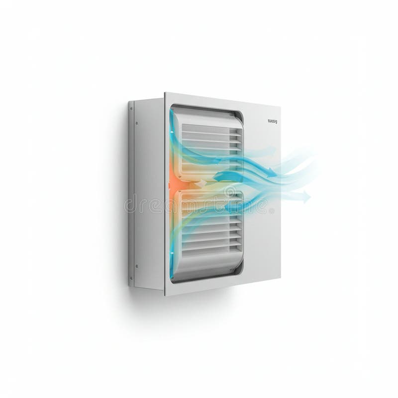 Wall-mounted Ventilation Unit with a Rectangular Design. Features ...