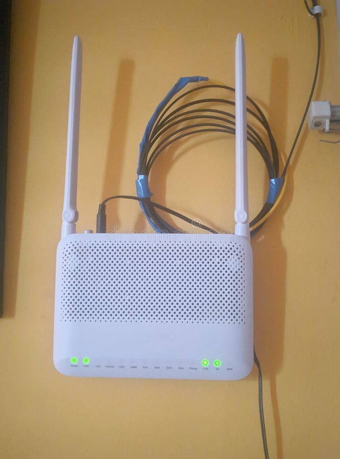 Wall-mounted Wireless with a Cable Loop in the Back Stock Image - Image ...