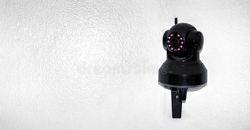 Wall Mounted Wireless IP Camera with IR Night Vision. Stock Photo ...