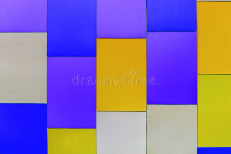 Wall from Multi-colored Panels Stock Photo - Image of defective, stain ...