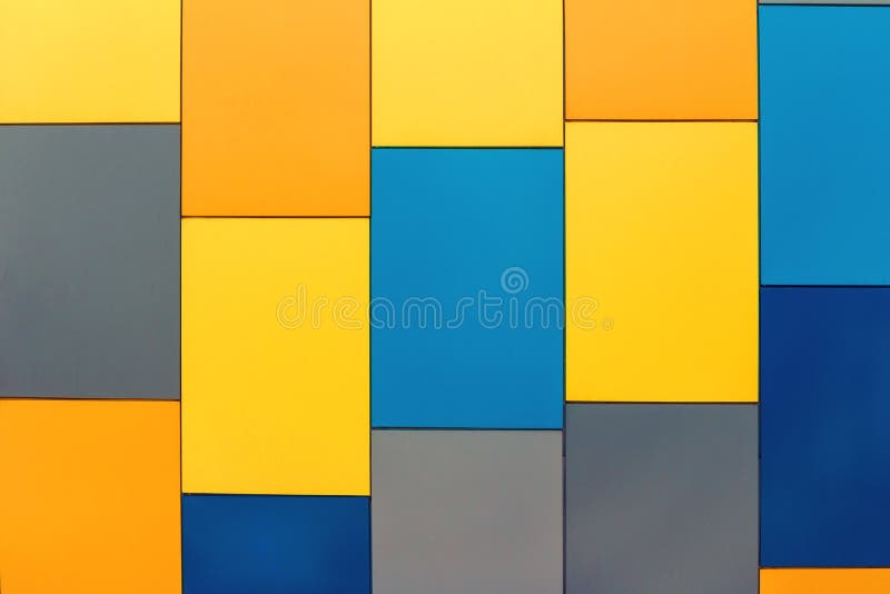 Wall from Multi-colored Panels Stock Photo - Image of architecture ...
