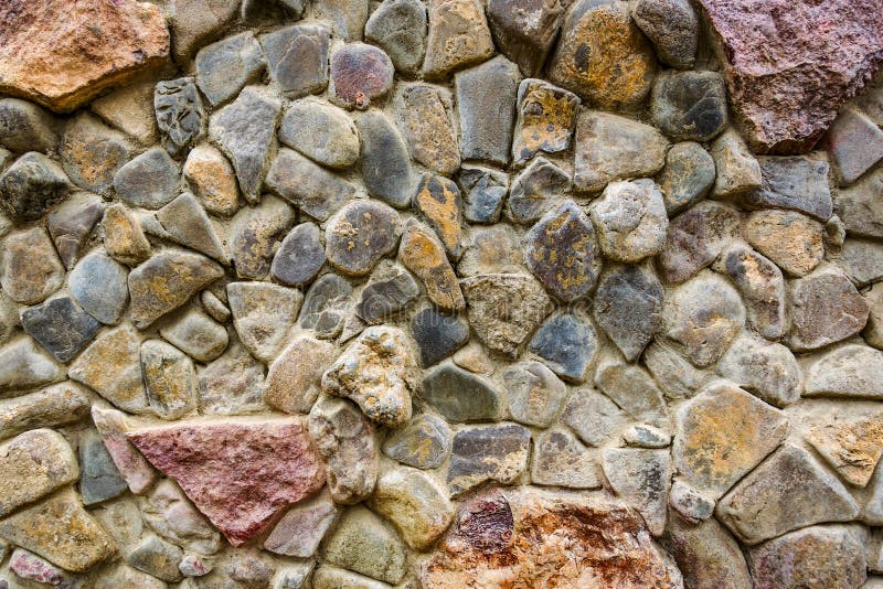 Wall of Multi-colored Stones Stock Image - Image of crimea, abstract ...