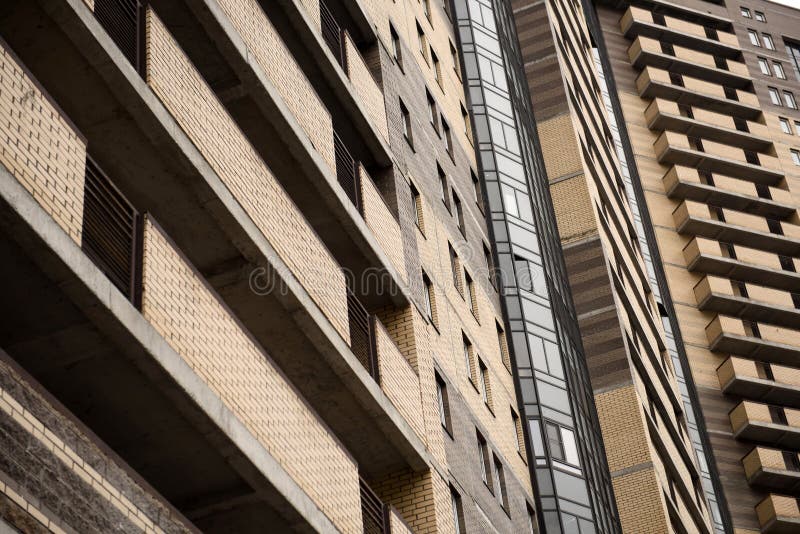 Wall of a Multi-storey Building Under Construction Stock Photo - Image ...