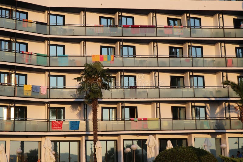 Wall with Multiple Windows and Balconies Stock Photo - Image of ...