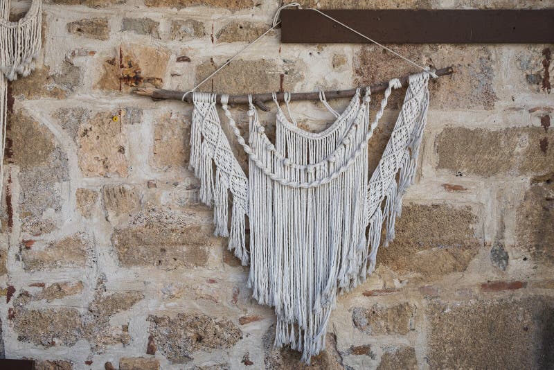 Beautiful Boho Macrame Style Wall Mural for a Cozy Atmosphere Stock ...