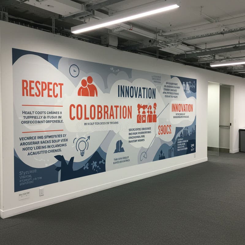 Wall Mural Featuring Abstract Illustrations and Words Like "RESPECT ...