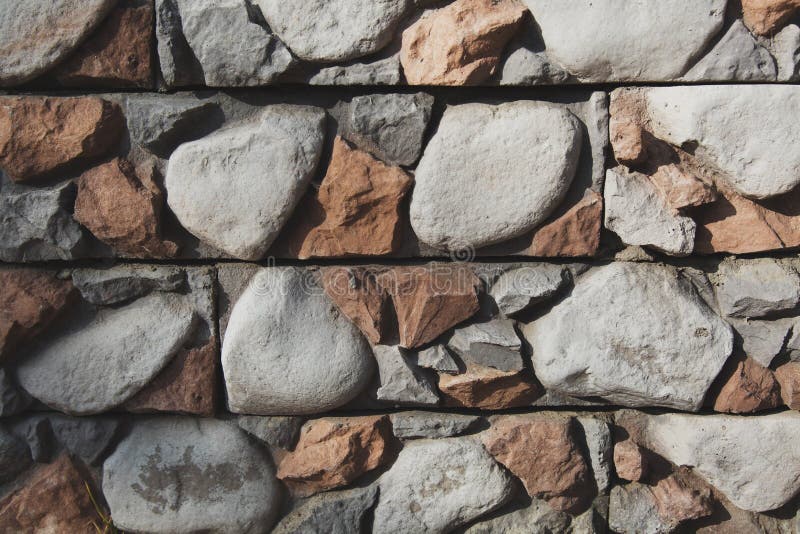 Wall of Natural Stone Background Texture Stone Border Gray-brown Color ...