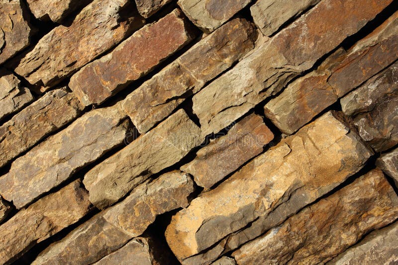 Wall of Natural Stone on the Diagonal Stock Photo - Image of outdoors ...