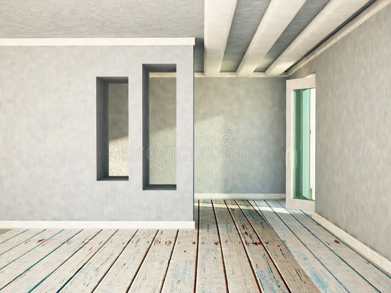 Wall with the Niche, Room with the Beam Stock Illustration ...