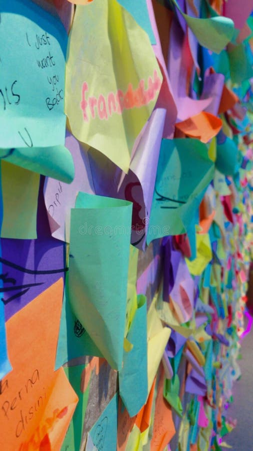 Wall of notes stock image. Image of paper, filled, notes - 222008503