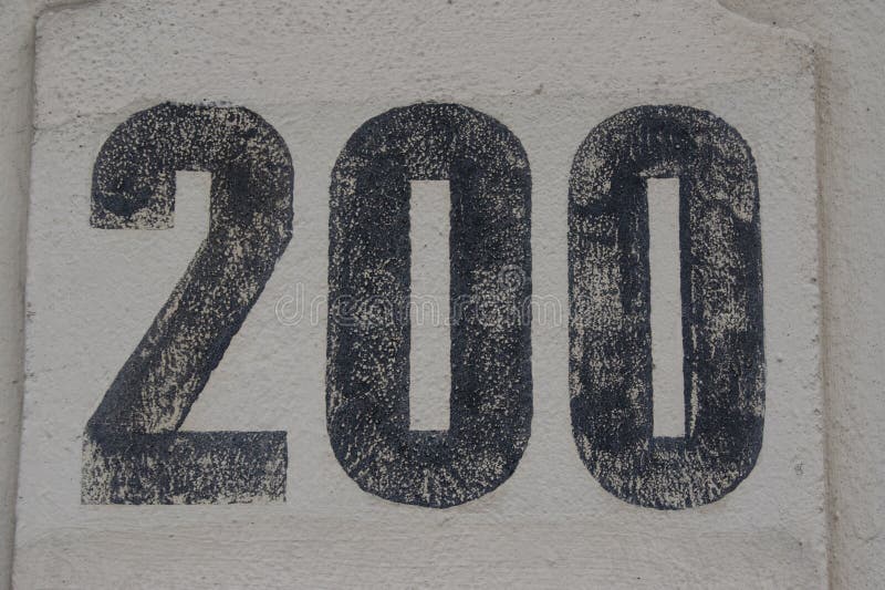 Wall with the Number Two Hundred-200 Stock Image - Image of digit ...