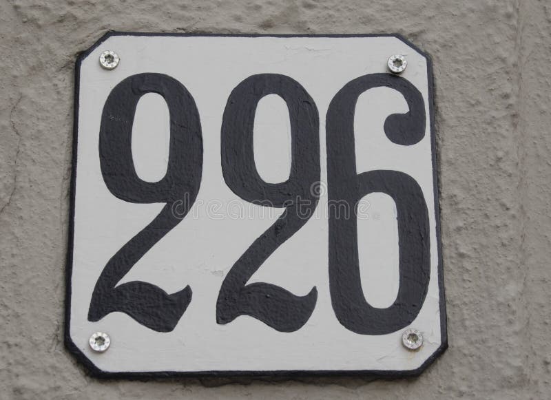 Wall with the Number Two Hundred Twenty-six Stock Image - Image of ...