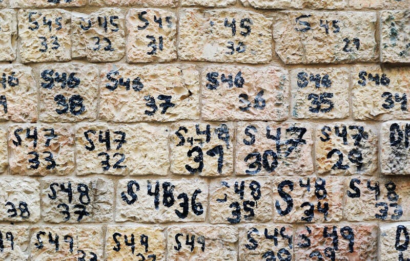 Wall with numbers stock image. Image of build, facade - 11624199
