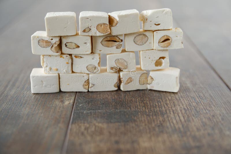 A Wall of Nut Nougat Bar Traditional Sweet Candy Stock Image - Image of ...