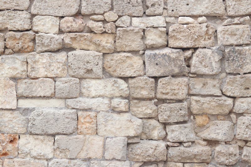 Wall of Old Building. Textured Limestone Wall, Front View Stock Image ...