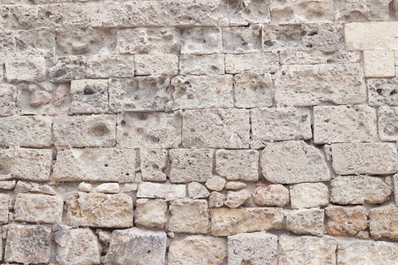Wall of Old Building. Textured Limestone Wall, Front View Stock Image ...