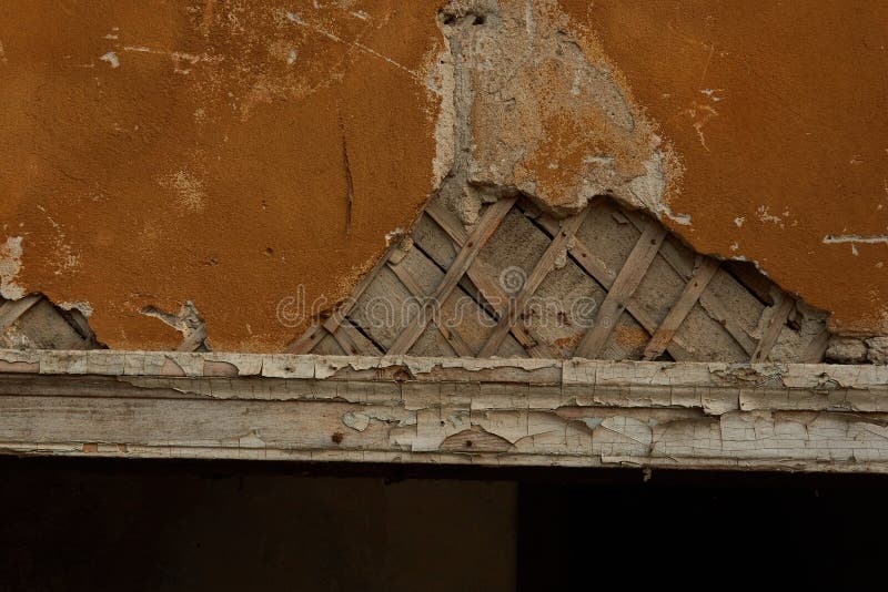 The Wall is Old Collapsing Inside the Wall Stock Photo - Image of ...