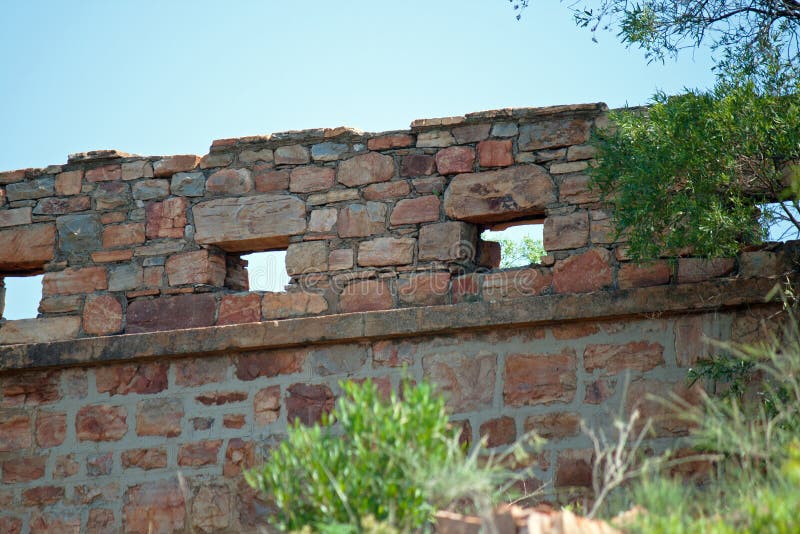 Fort Wall Built with Stone Blocks Stock Photo - Image of schanskop ...