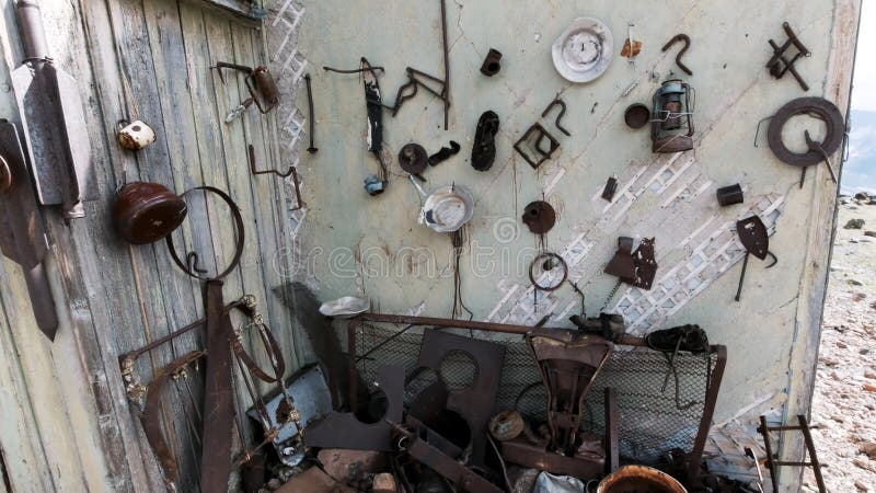 Set of old rusty objects stock image. Image of fracture - 29477105