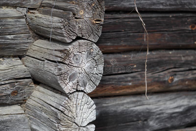 Wall of the Old Log House. Background Stock Image - Image of firewood ...