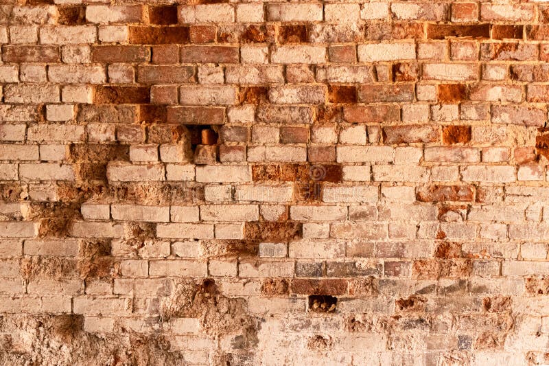 The Wall of an Old Red Brick Building, Texture Pattern. Background for ...
