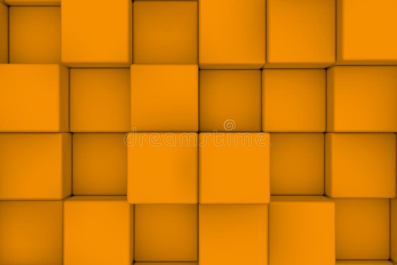 Wall of Orange Cubes. Abstract Background Stock Illustration ...