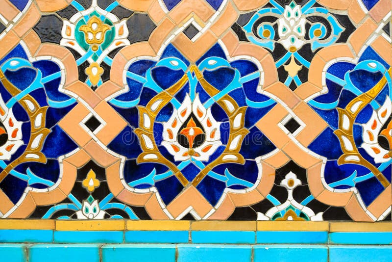Wall Ornament of the Cathedral Mosque of Colored Tiles Stock Image ...