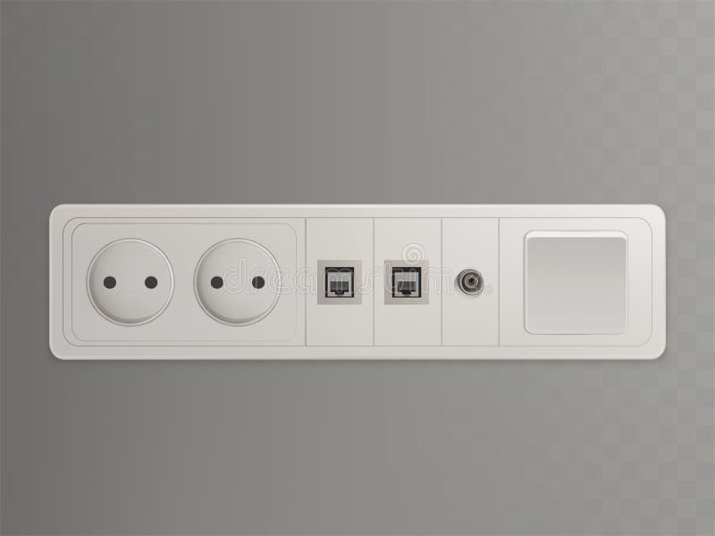 Wall Outlet with Different Sockets 3d Vector Stock Vector ...