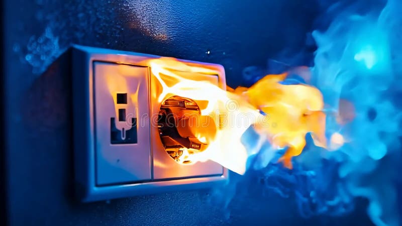 A Blue Light Switch with a Fire Coming Out of it Stock Footage - Video ...