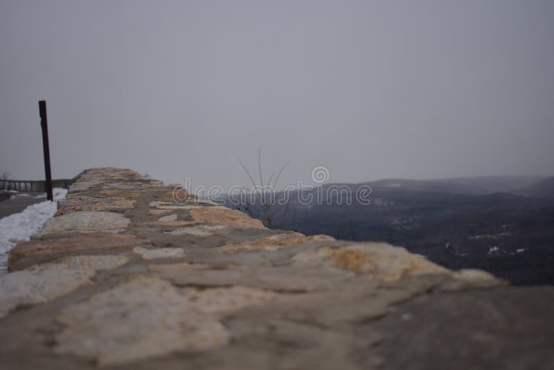 Wall overlooking mountains stock photo. Image of catskills - 89218996