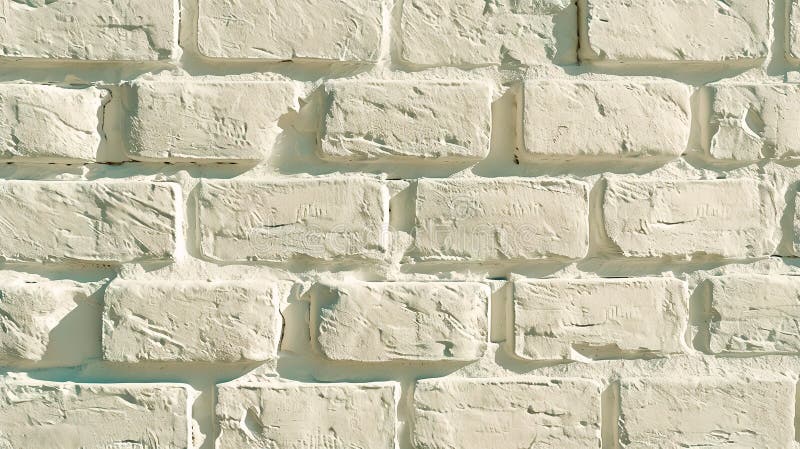 Wall of Painted White Bricks in a Decorative Artisanal Pattern ...