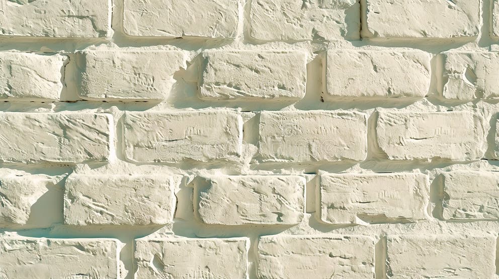 Wall of Painted White Bricks in a Decorative Artisanal Pattern ...