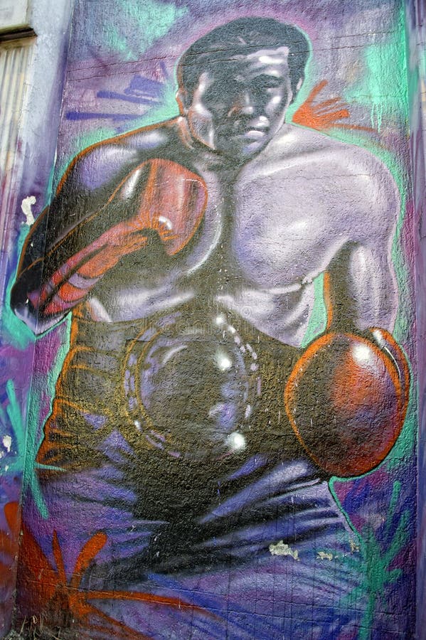 Wall Painting Boxer Fighter Editorial Stock Photo - Image of modern ...