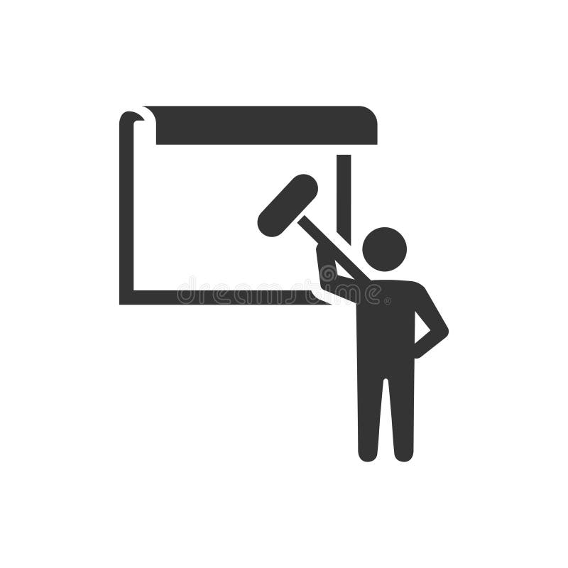 Wall painting icon stock vector. Illustration of sign - 153433384